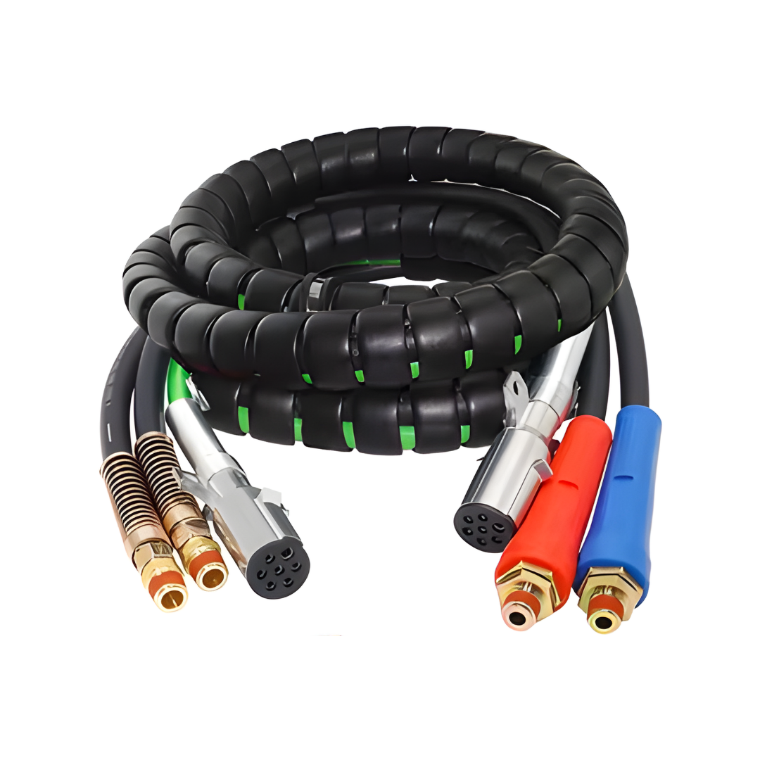 15 ft 3 in 1 ABS & Power Air Line Hose Kit Airline Air Hose Wrap 7 Way ...