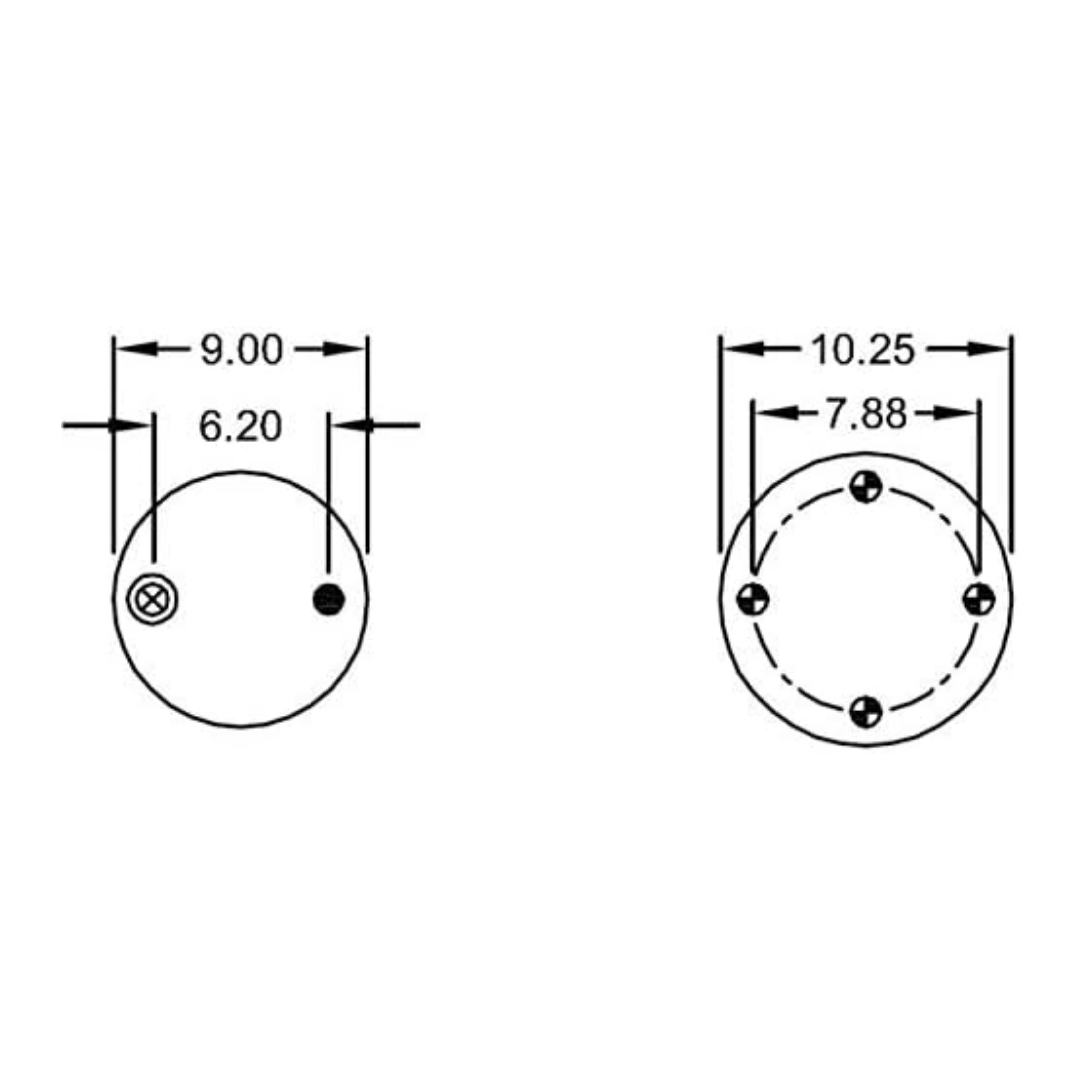 2 Pcs Trailer Air Spring Bag Replaces 9321, W01-358-9321, 1R12-256, NS ...