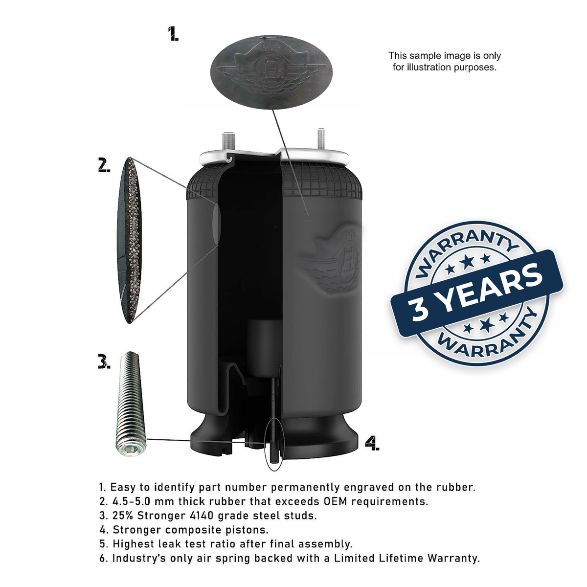 MVP Best AFM Air Springs Compatible with Firestone W01-358-9122 / W01 ...