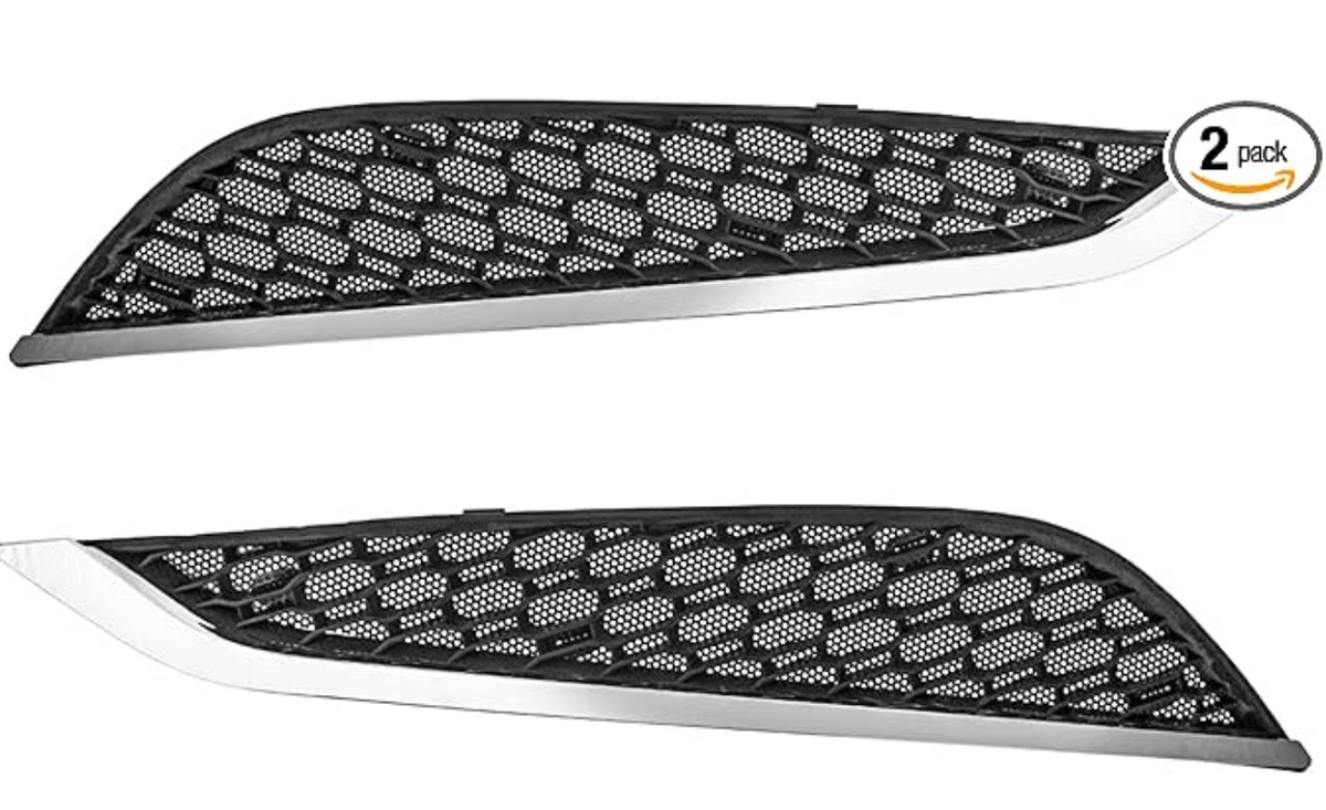 Hood Grille Grill Replacement Chrome Intake Vent Left Right Set, Compa ...