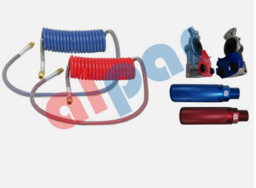 Coiled Air Line Hose Kit With Glad Hands & Aluminum Handles 15ft – MVP ...