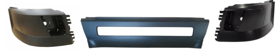 Volvo VNL Replacement Complete Bumper Set /Black/ Corners+Center/ Pain ...