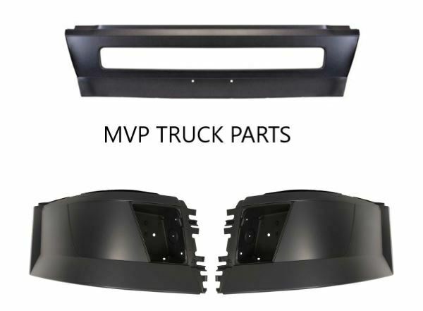 Volvo VNL Replacement Complete Bumper Set /Black/ Corners+Center/ Pain ...